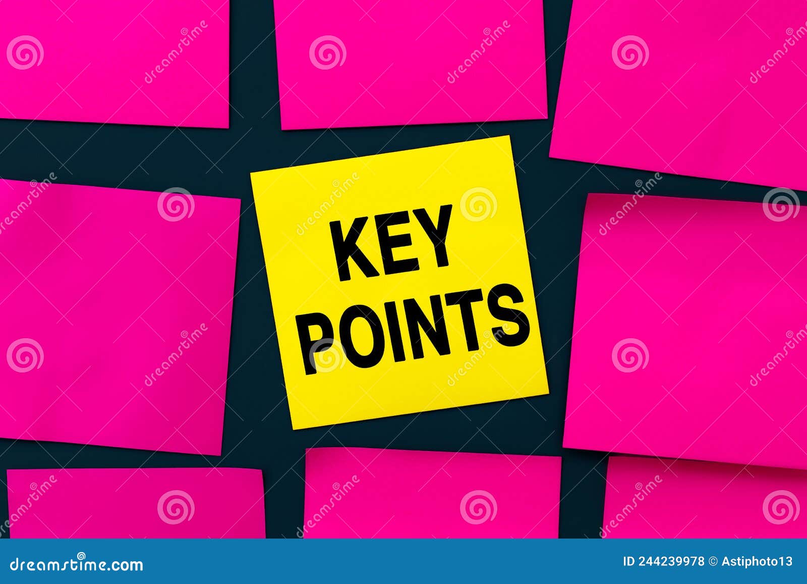 KEY POINTS - Inscription on Yellow Sticker, Text Concept. a Yellow ...