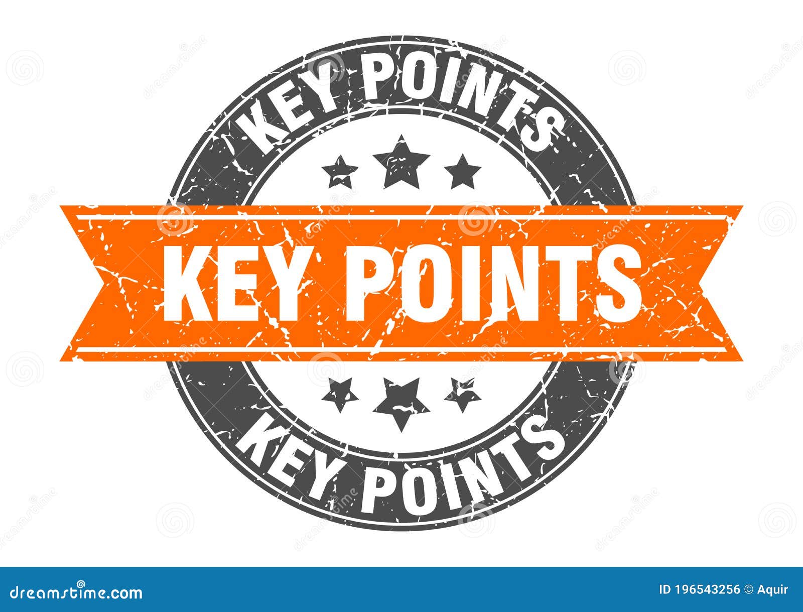 Key Points Round Stamp with Ribbon. Label Sign Stock Vector ...