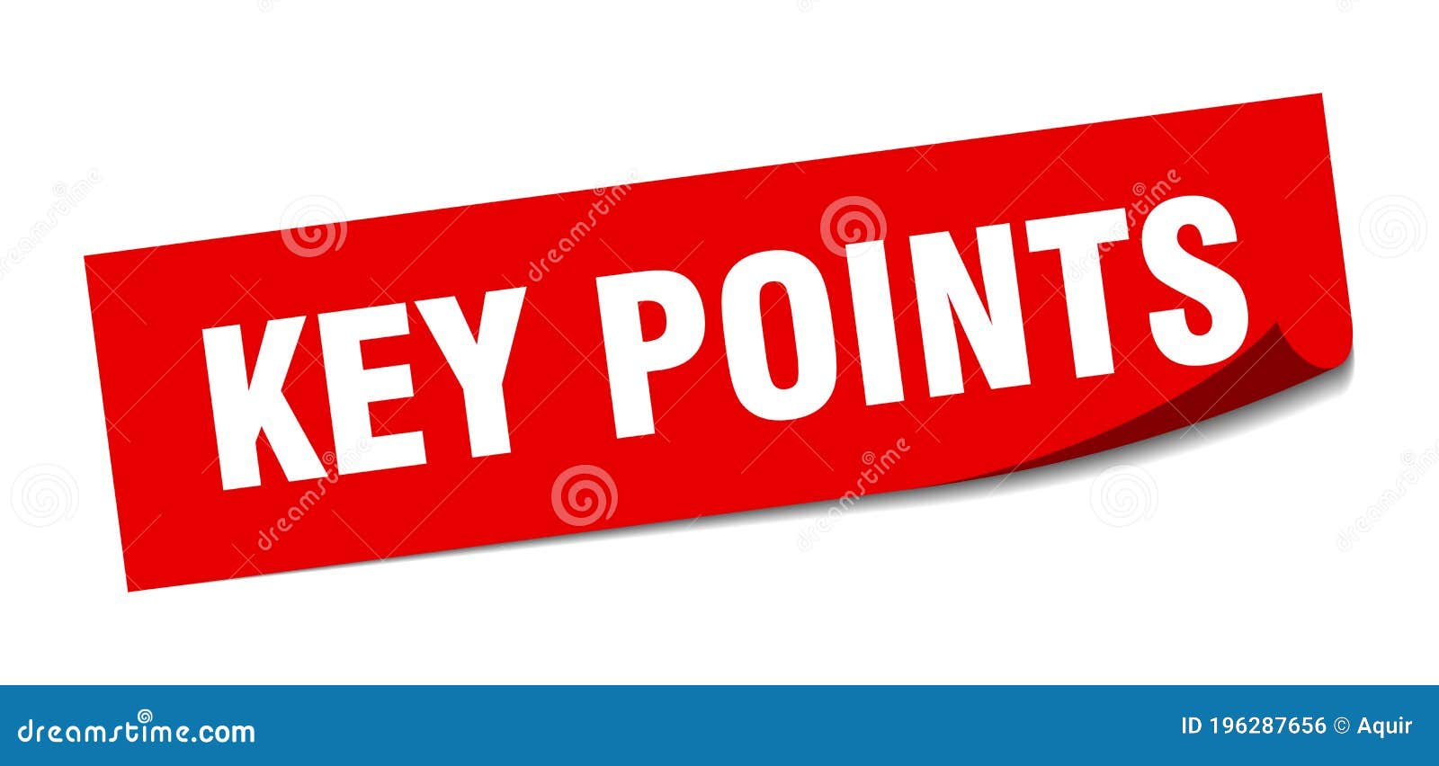 Key Points Sticker. Square Isolated Label Sign. Peeler Stock Vector ...