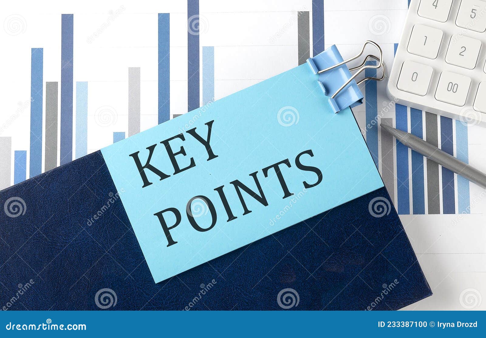 KEY POINTS on Sticky Note on Notebook on the Chart Background Stock ...