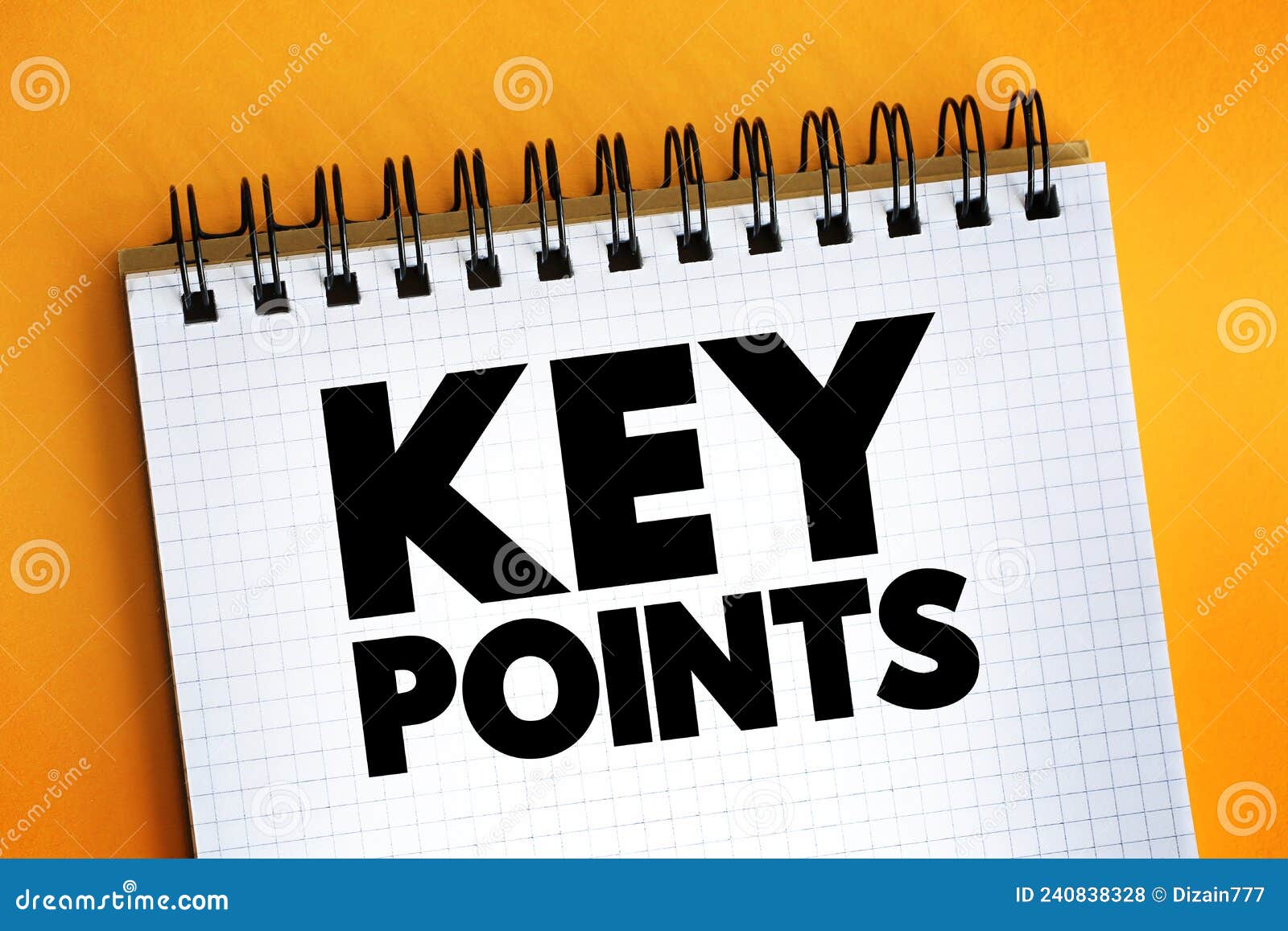 Key Points Text on Notepad, Concept Background Stock Photo - Image of ...