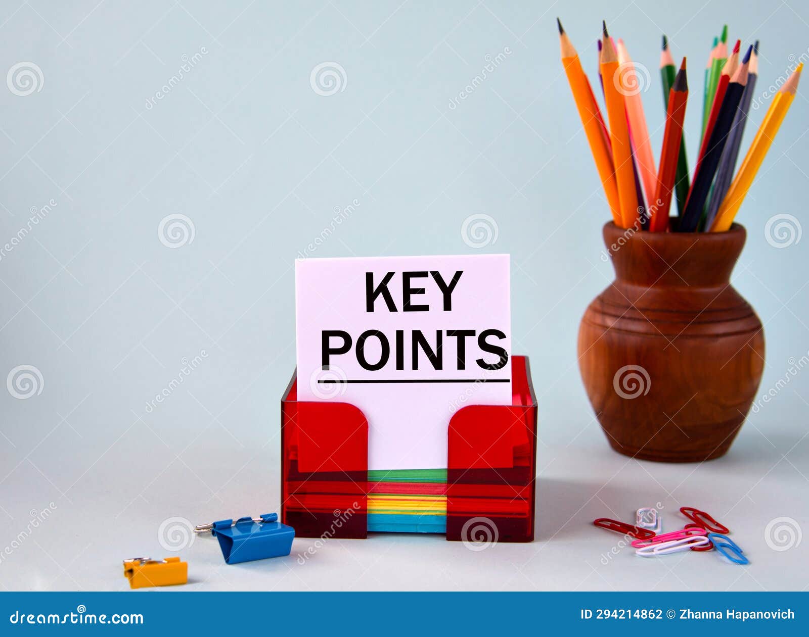 KEY POINTS - Words on a White Piece of Paper on a Background of ...