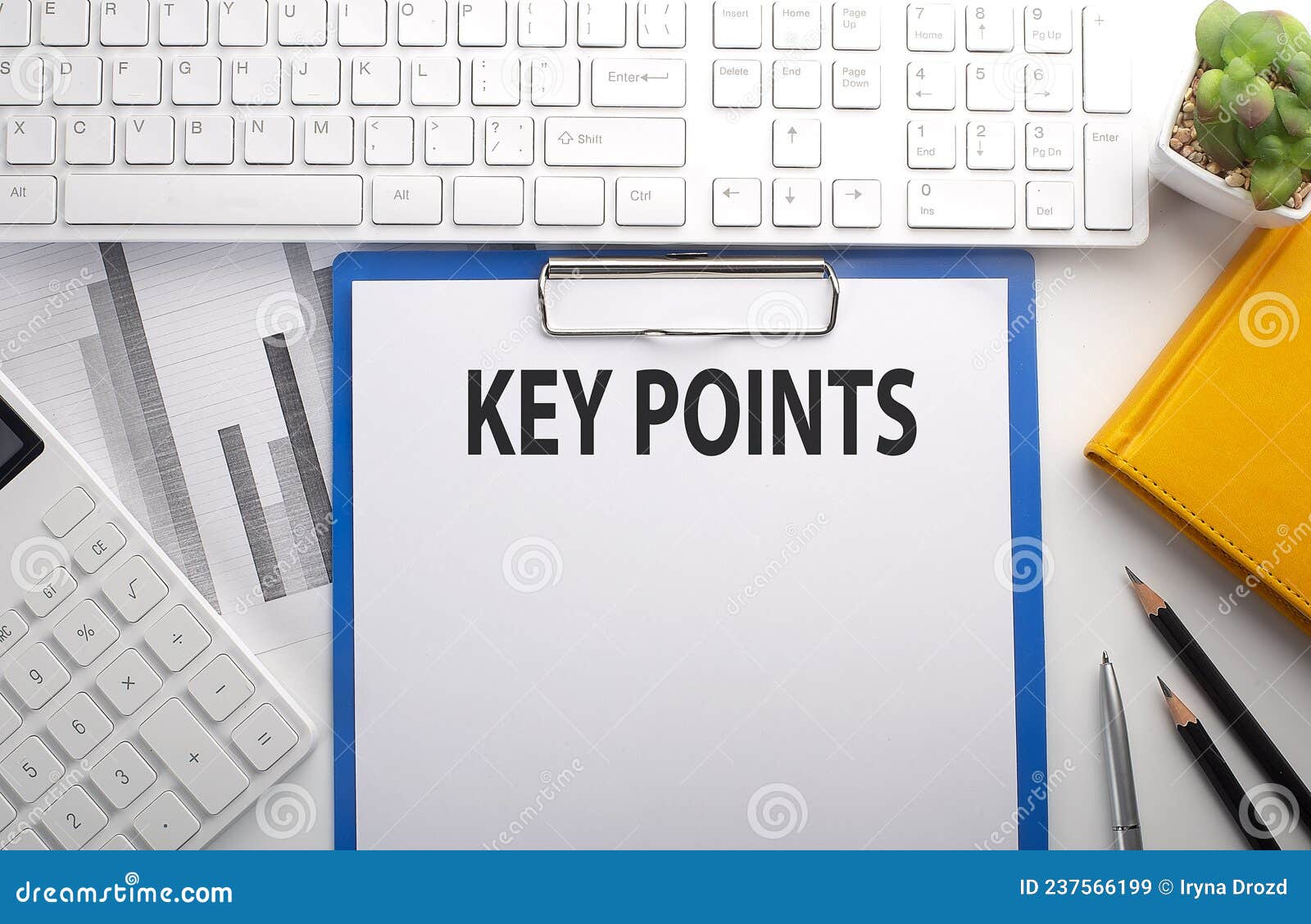 KEY POINTS Written on the Paper with Keyboard, Chart, Calculator and ...