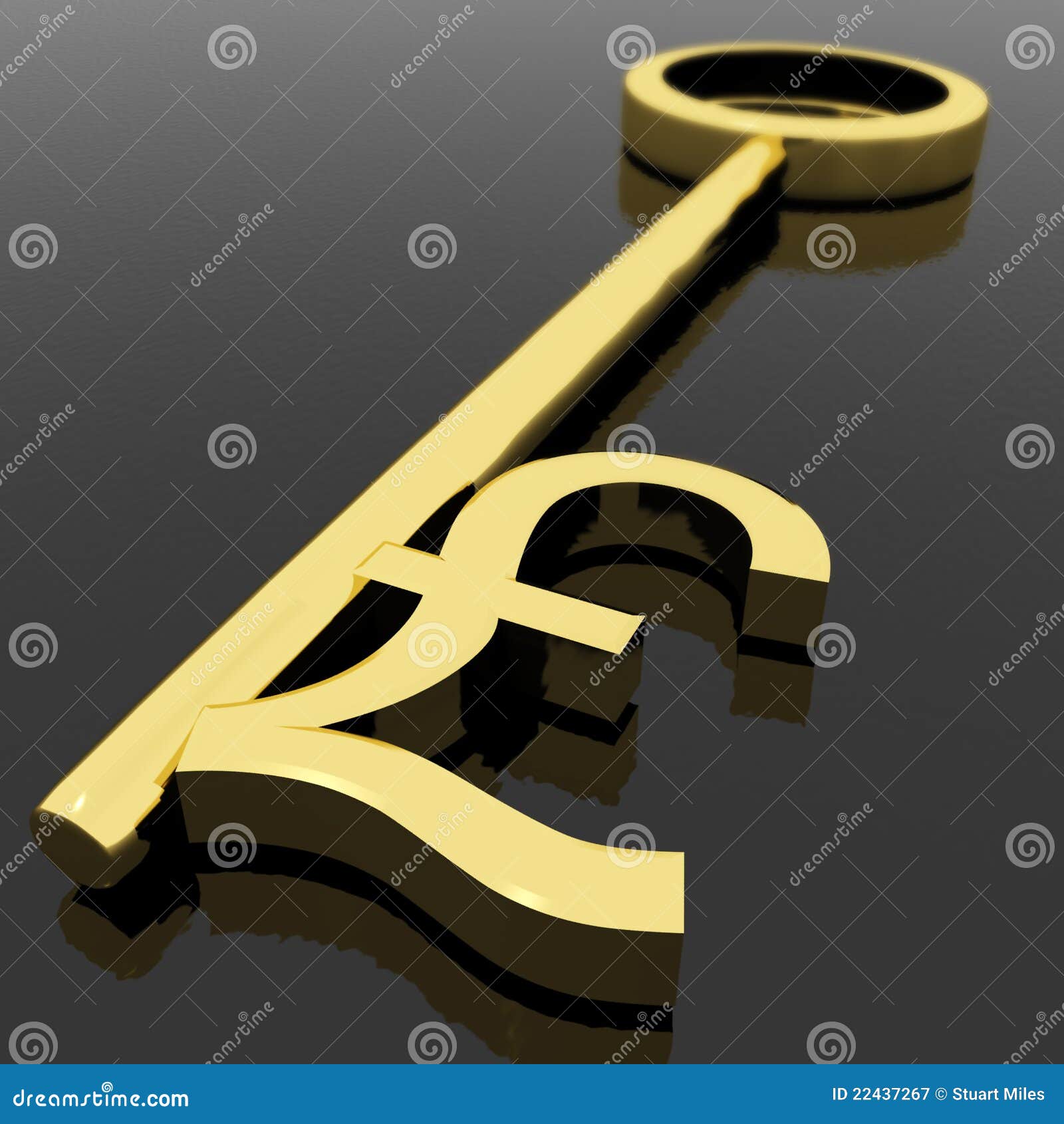 Key with Pound Sign As Symbol for Money or Wealth Stock Illustration ...