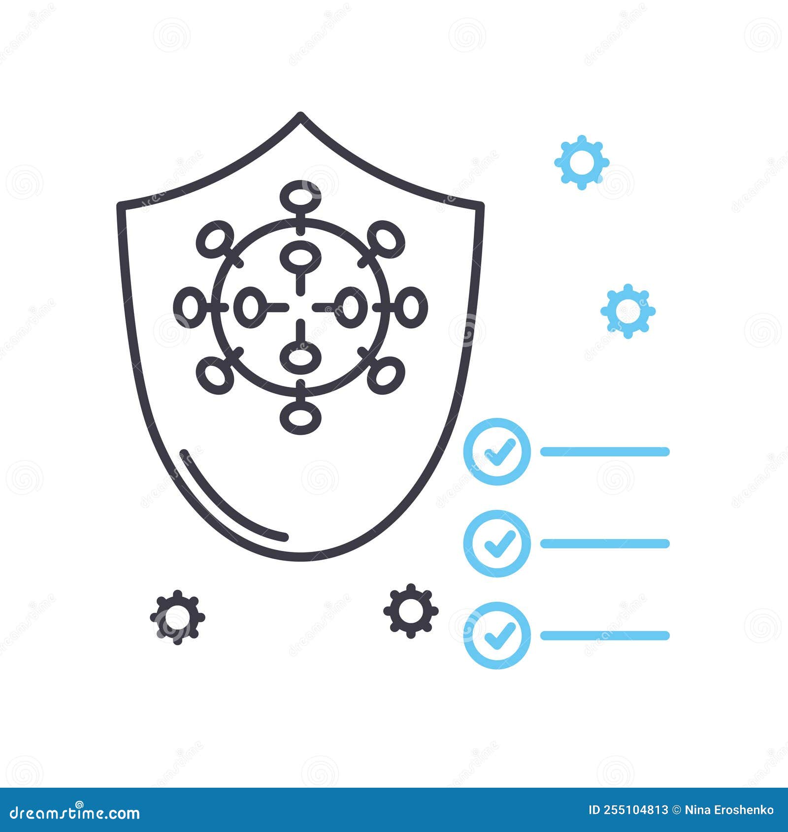 Key Protective Measures Line Icon, Outline Symbol, Vector Illustration ...