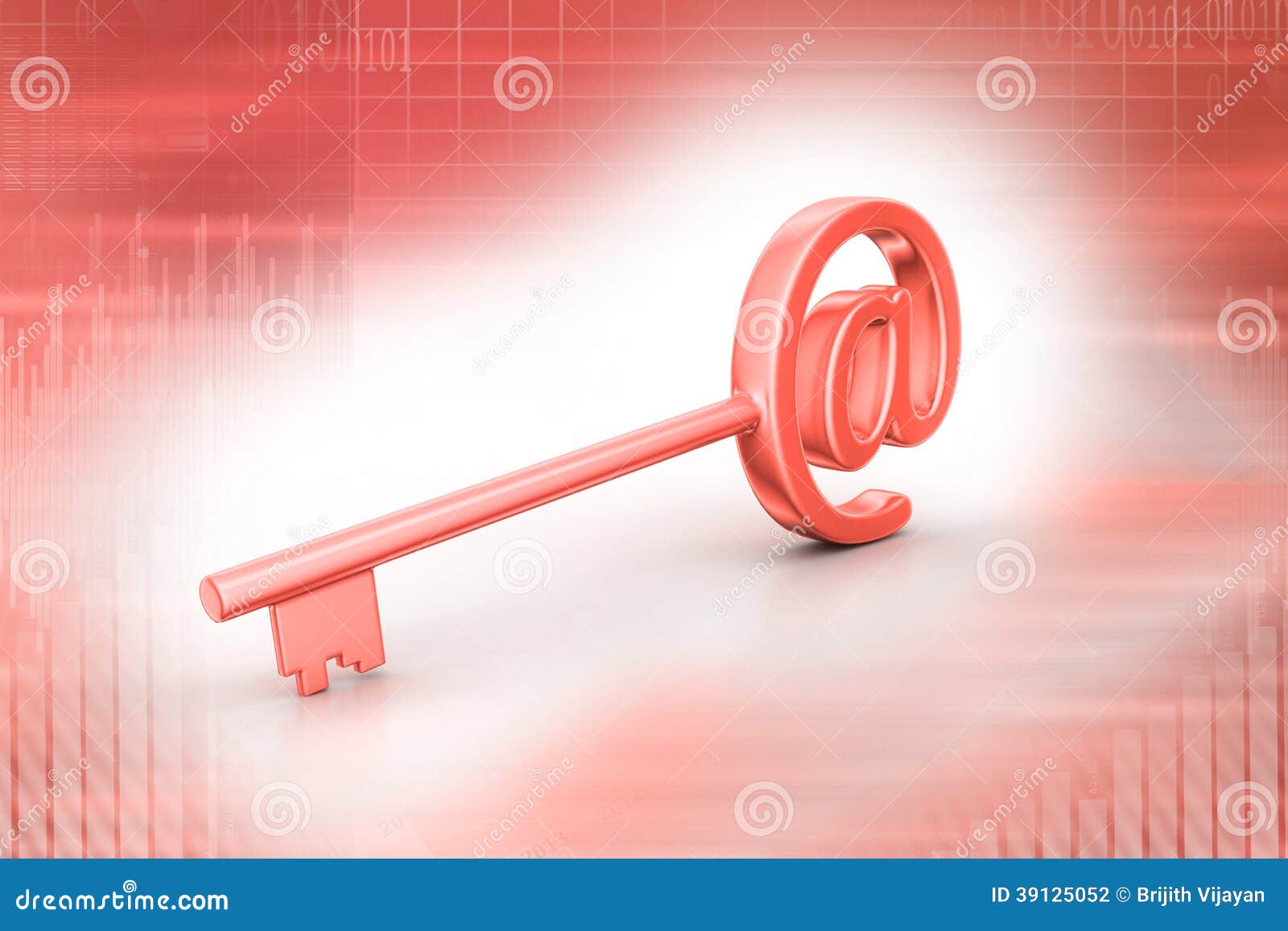 Key with at the Rate Symbol Stock Photo - Image of technology ...