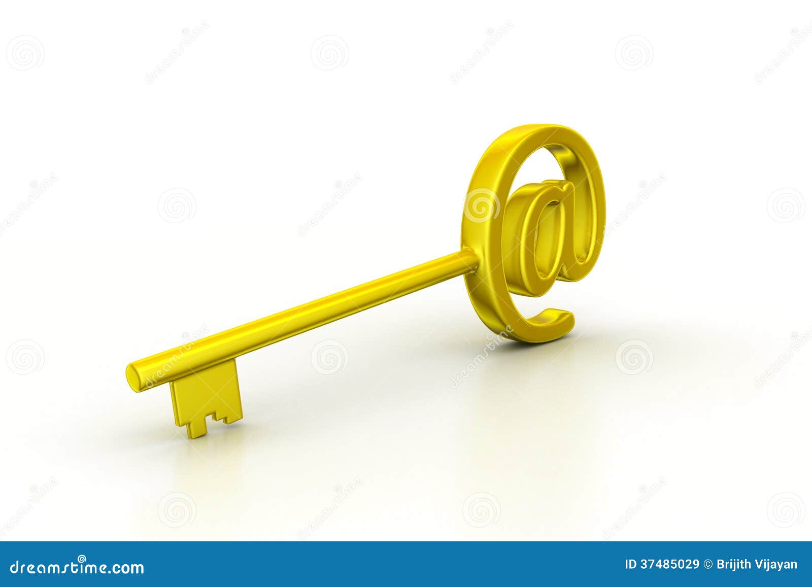 Key with at the Rate Symbol Stock Illustration - Illustration of ...