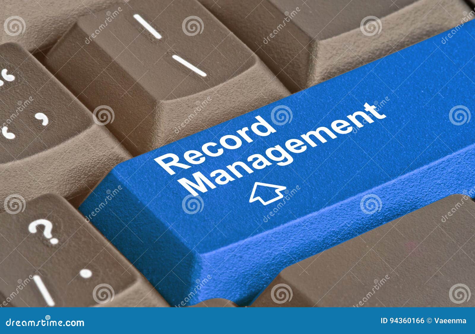 Key for record management stock photo. Image of keyboard - 94360166
