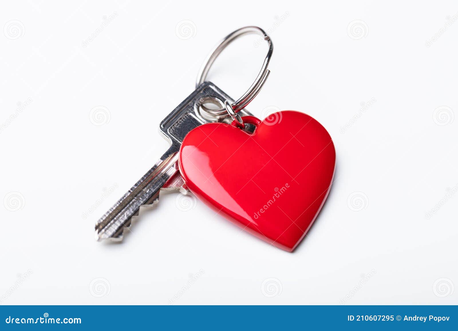 Key with Red Heart Shape Key Chain Stock Image - Image of heart ...