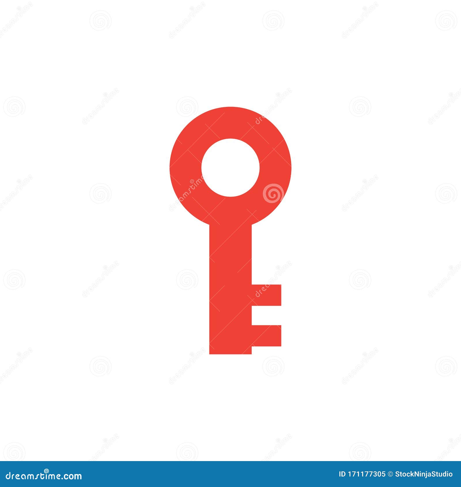 Key Red Icon on White Background. Red Flat Style Vector Illustration ...