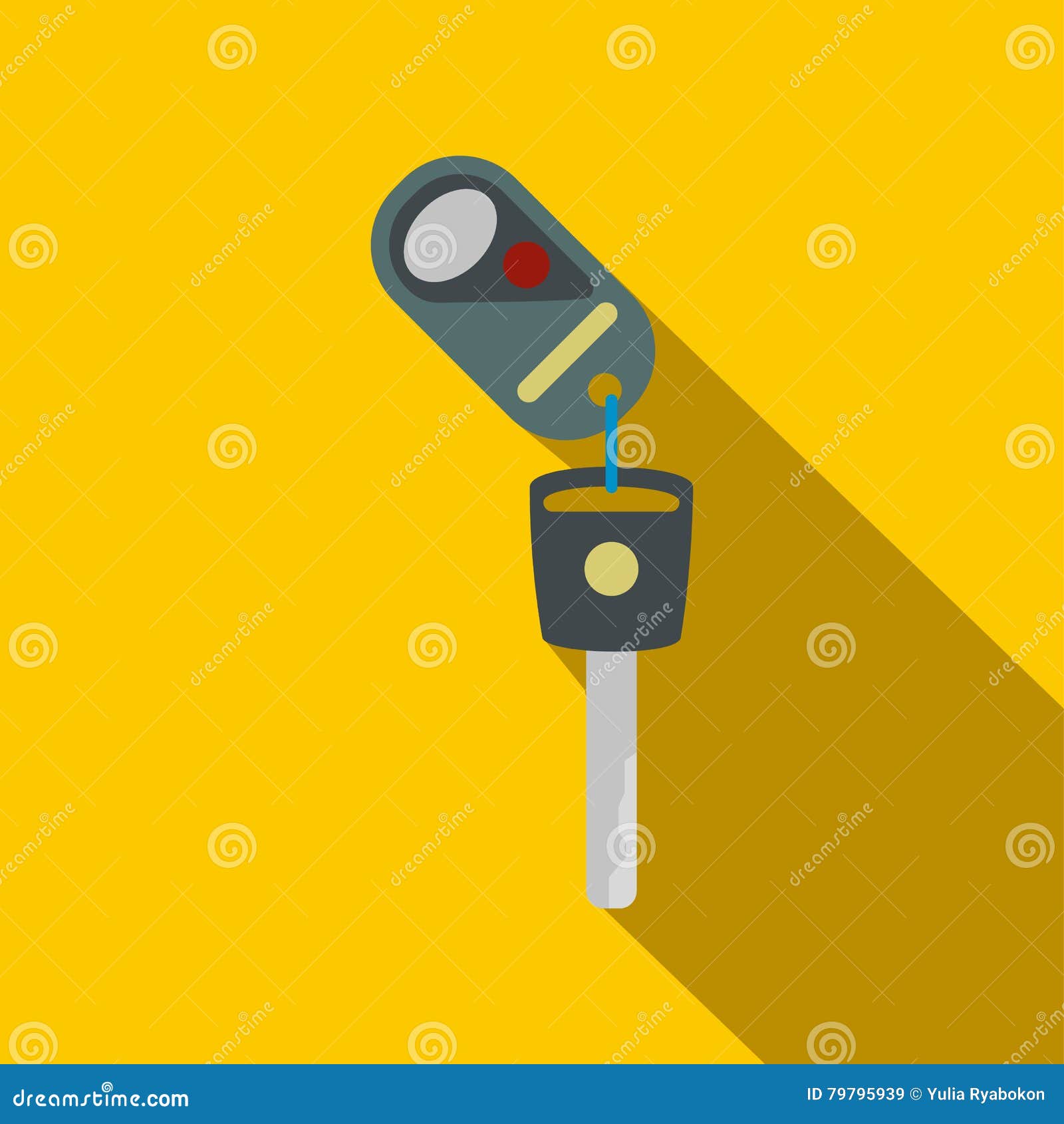 Key with Remote Control Flat Icon Stock Vector - Illustration of lock ...