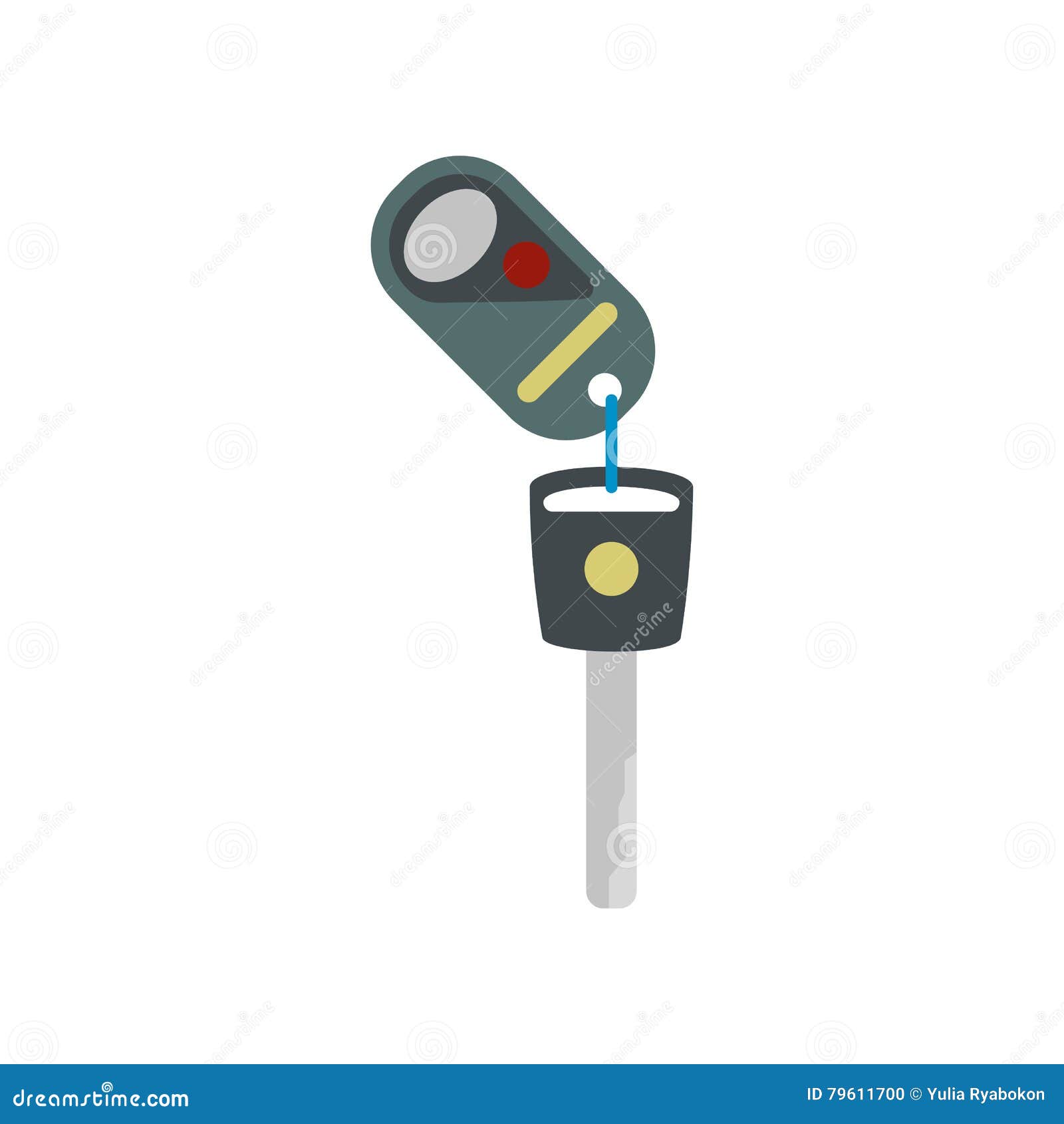 Key with Remote Control Flat Icon Stock Vector - Illustration of door ...