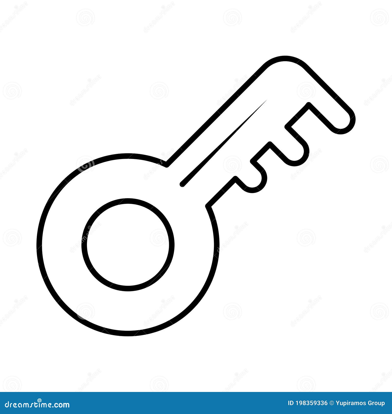 Key Retro Pop Art Comic Style, Line Icon Stock Vector - Illustration of ...