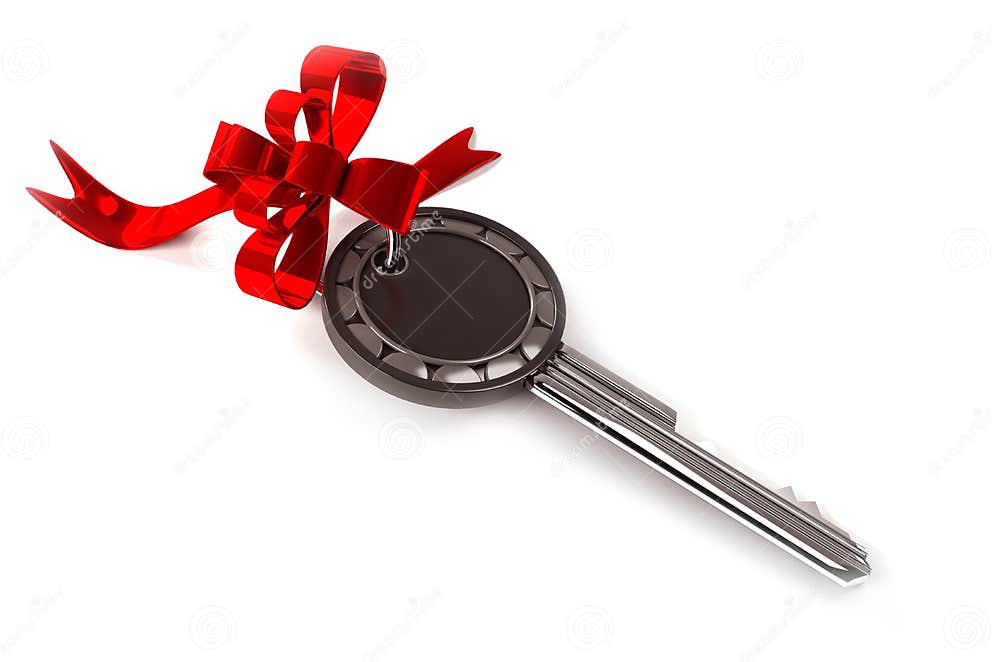 Key with ribbon stock illustration. Illustration of metal - 25069360