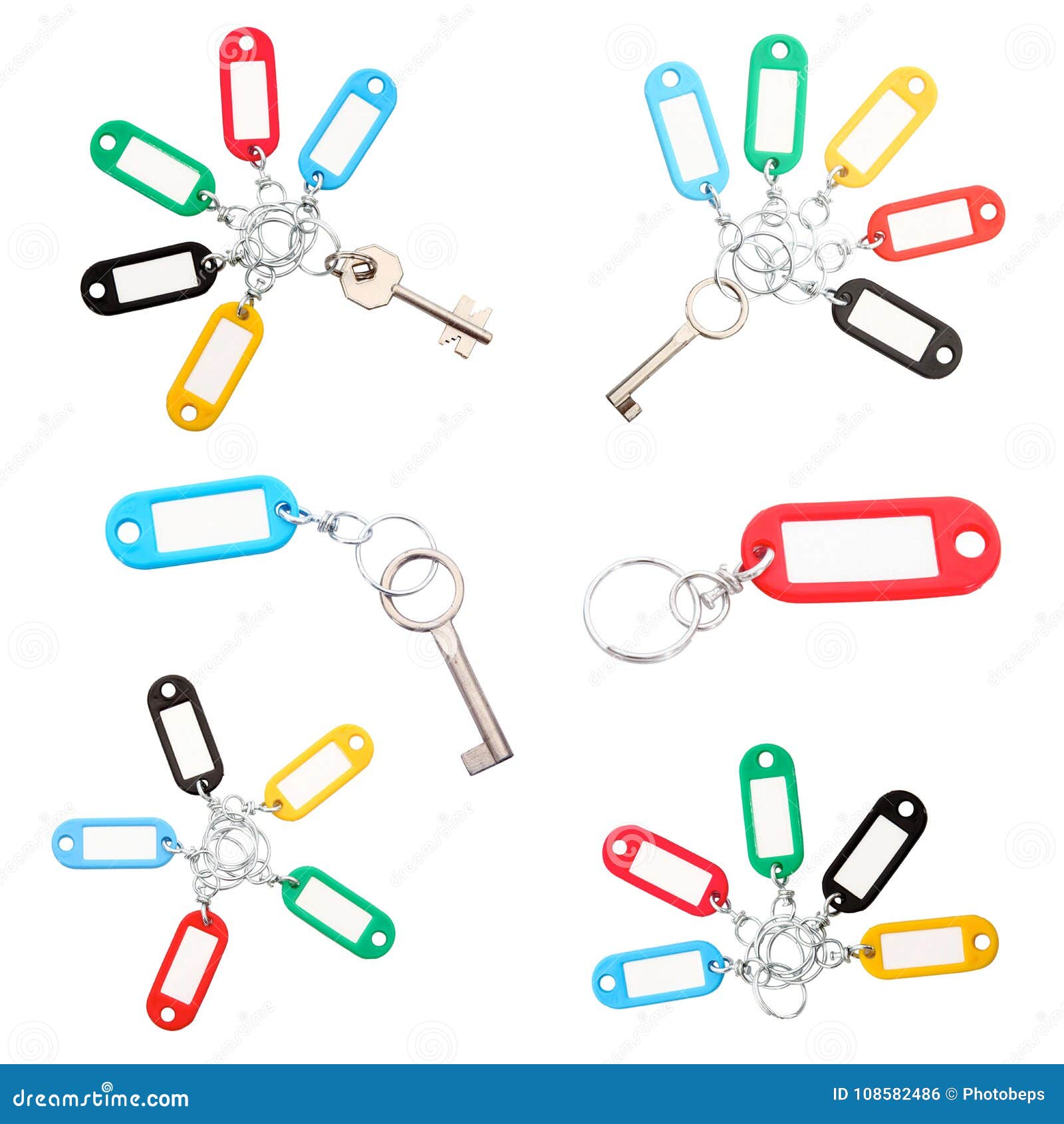 Key Ring Collage in White Background Stock Photo - Image of concept ...