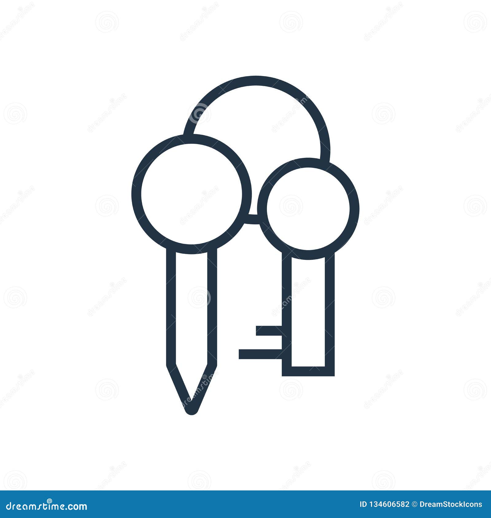 Key Ring Icon Vector Isolated on White Background, Key Ring Sign Stock ...