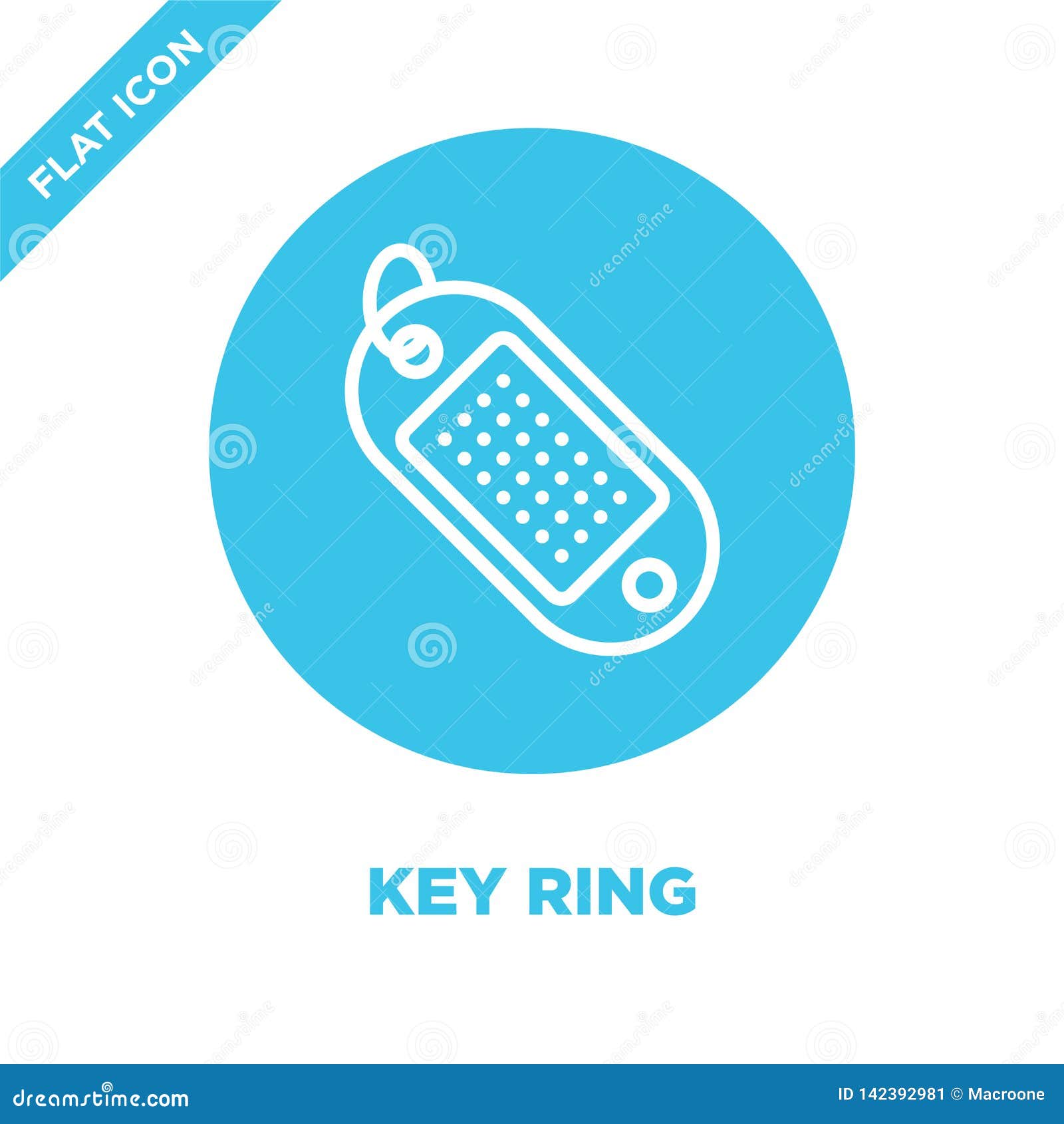 Key Ring Icon Vector from Stationery Collection. Thin Line Key Ring ...
