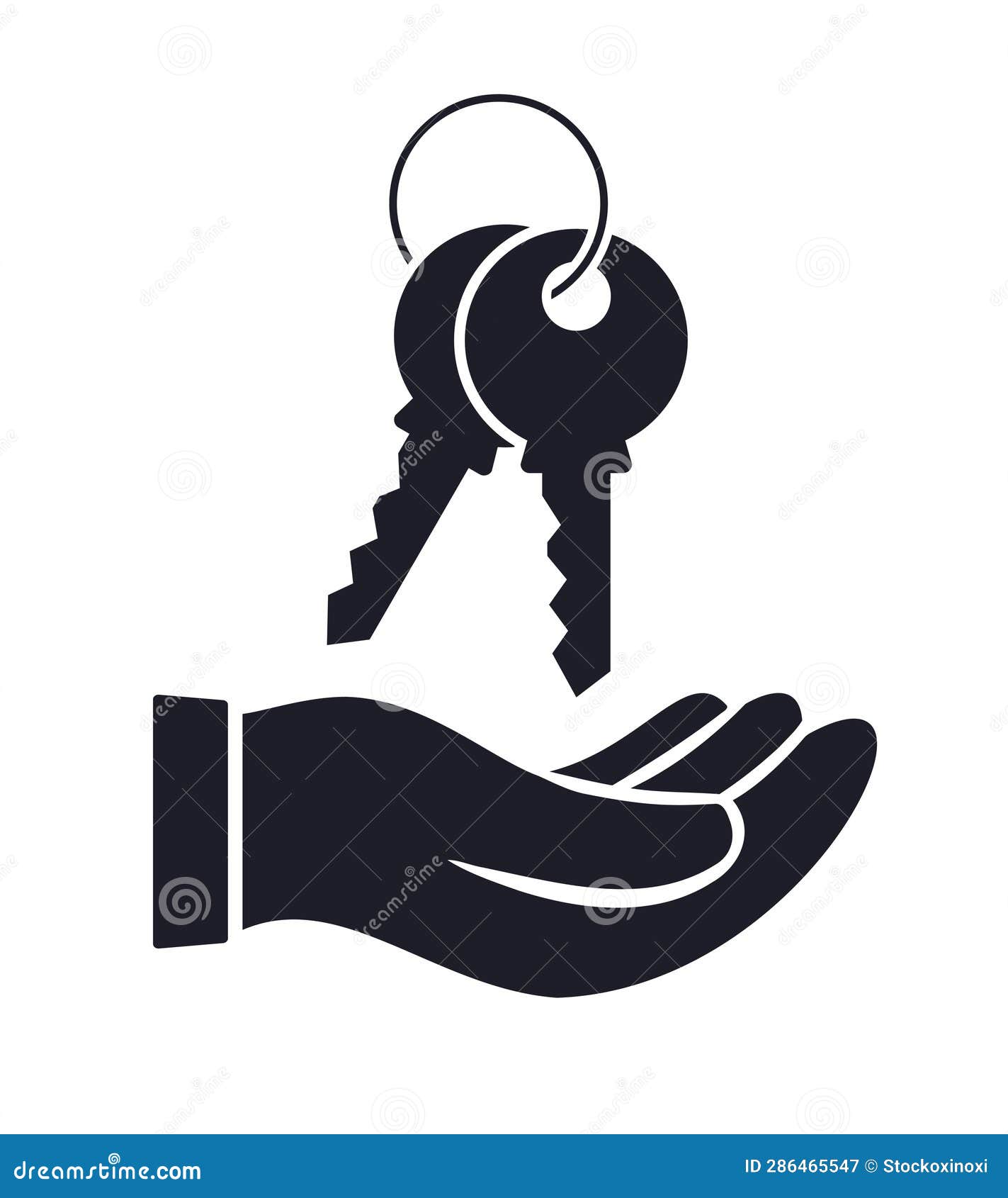 Key Ring and Open Hand Vector Icon Stock Vector - Illustration of ...