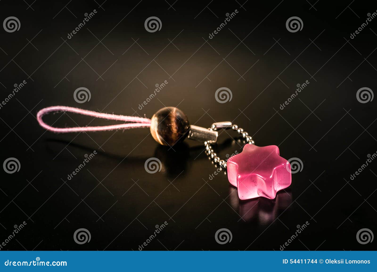 Key ring with a pink stone stock photo. Image of great - 54411744