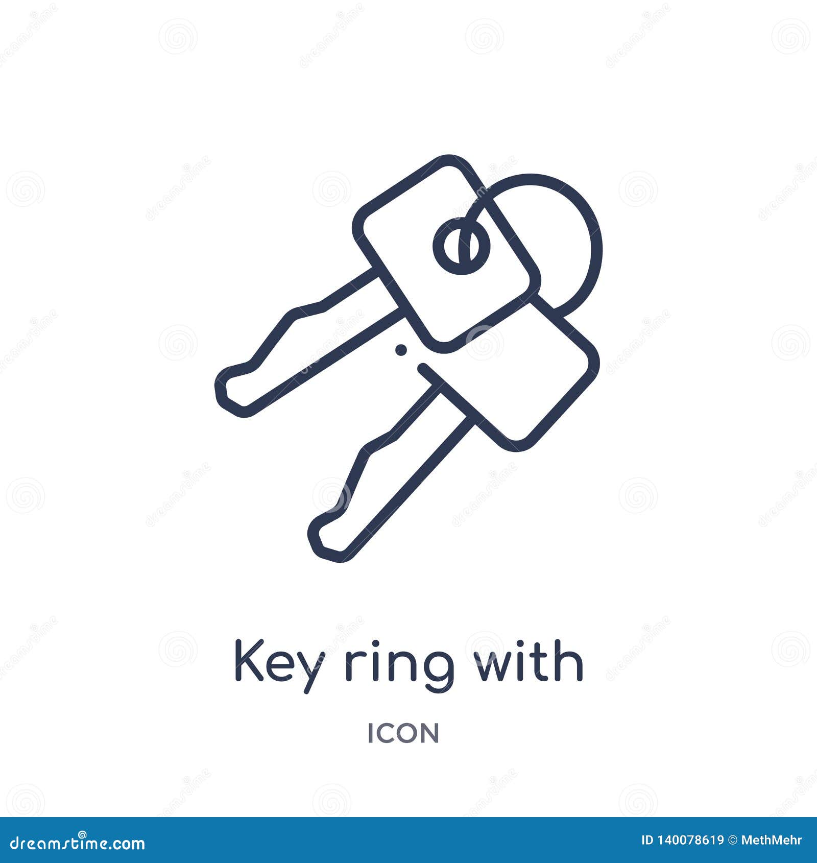 Key Ring with Two Keys Icon from Tools and Utensils Outline Collection ...