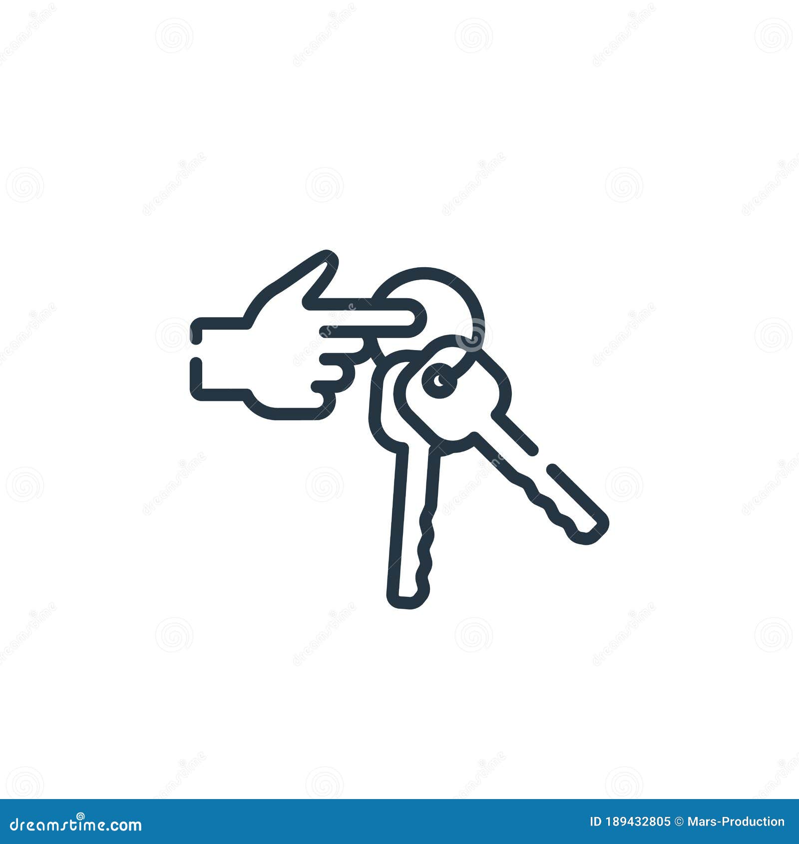 Key Ring Vector Icon Isolated on White Background. Outline, Thin Line ...