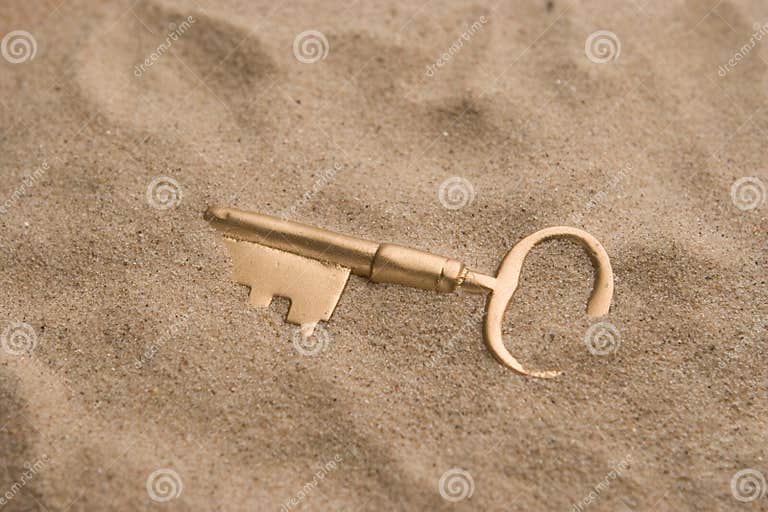 Key in sand stock photo. Image of beach, lost, riches - 3815572