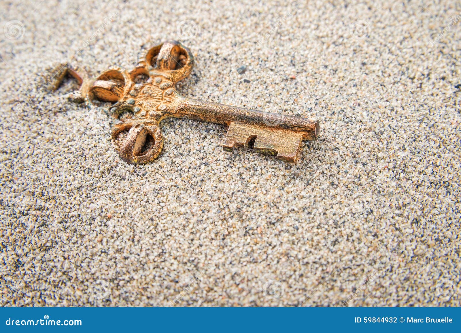 Key in the sand stock photo. Image of ancient, fashioned - 59844932