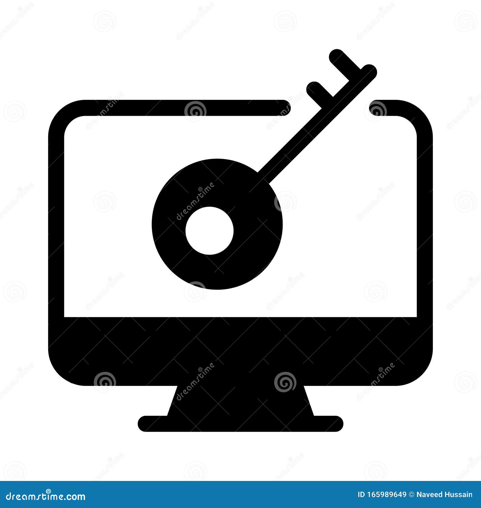 Key Screen Vector Glyph Flat Icon Stock Illustration - Illustration of ...