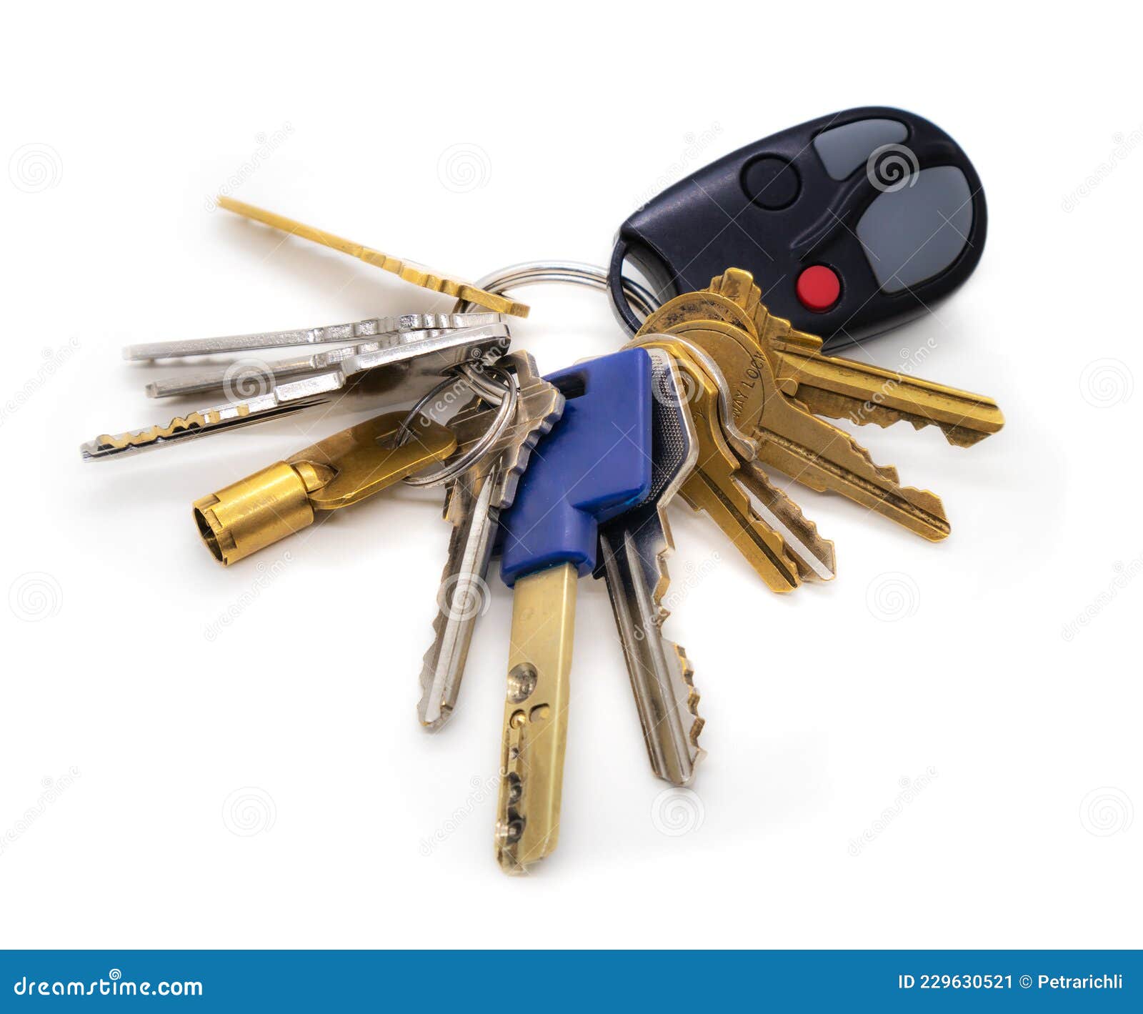 Key Set of Caretaker or Building Manager. Multiple Keys on Key Chain ...