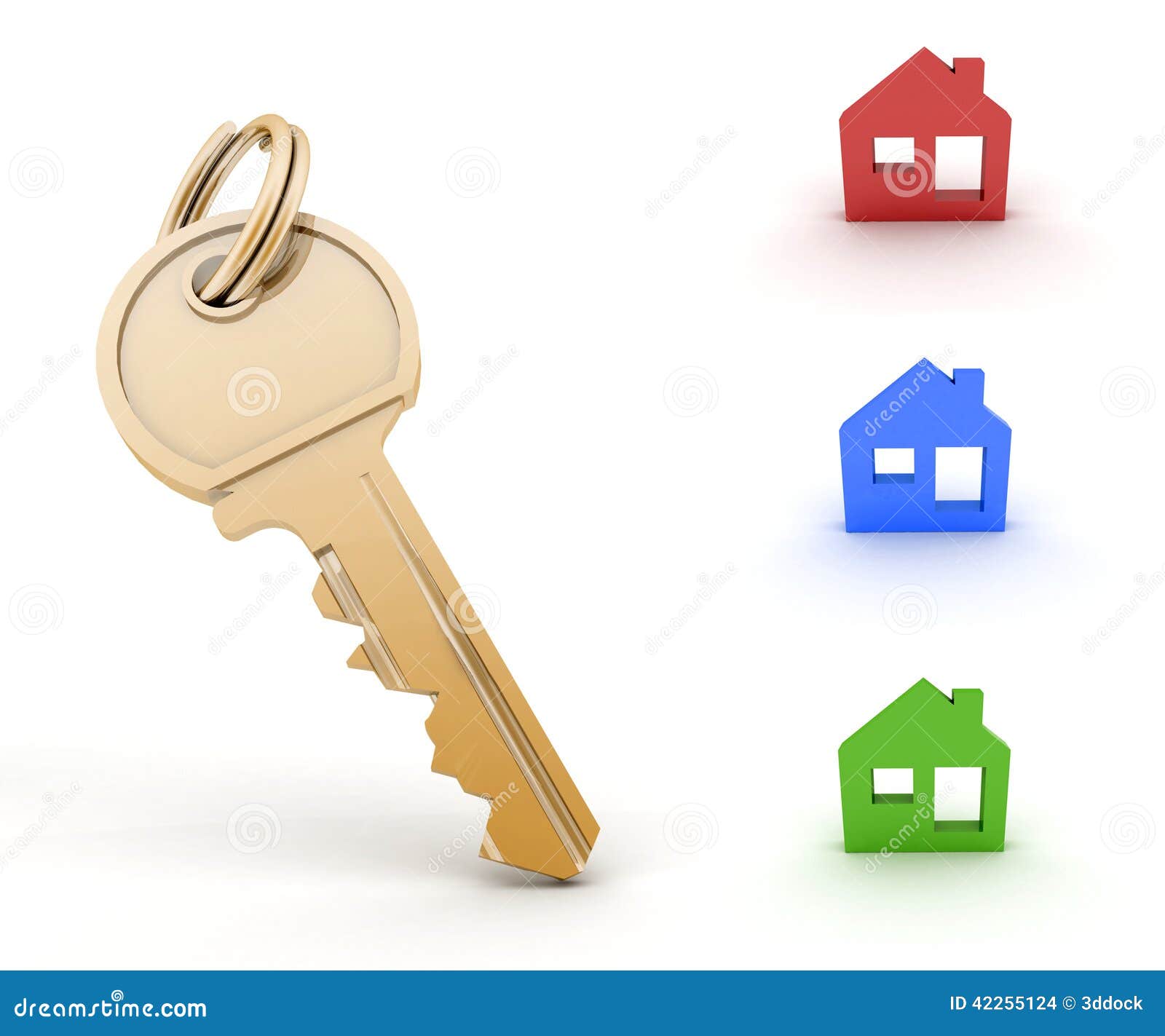 Key and Set of Houses Models Stock Illustration - Illustration of ...