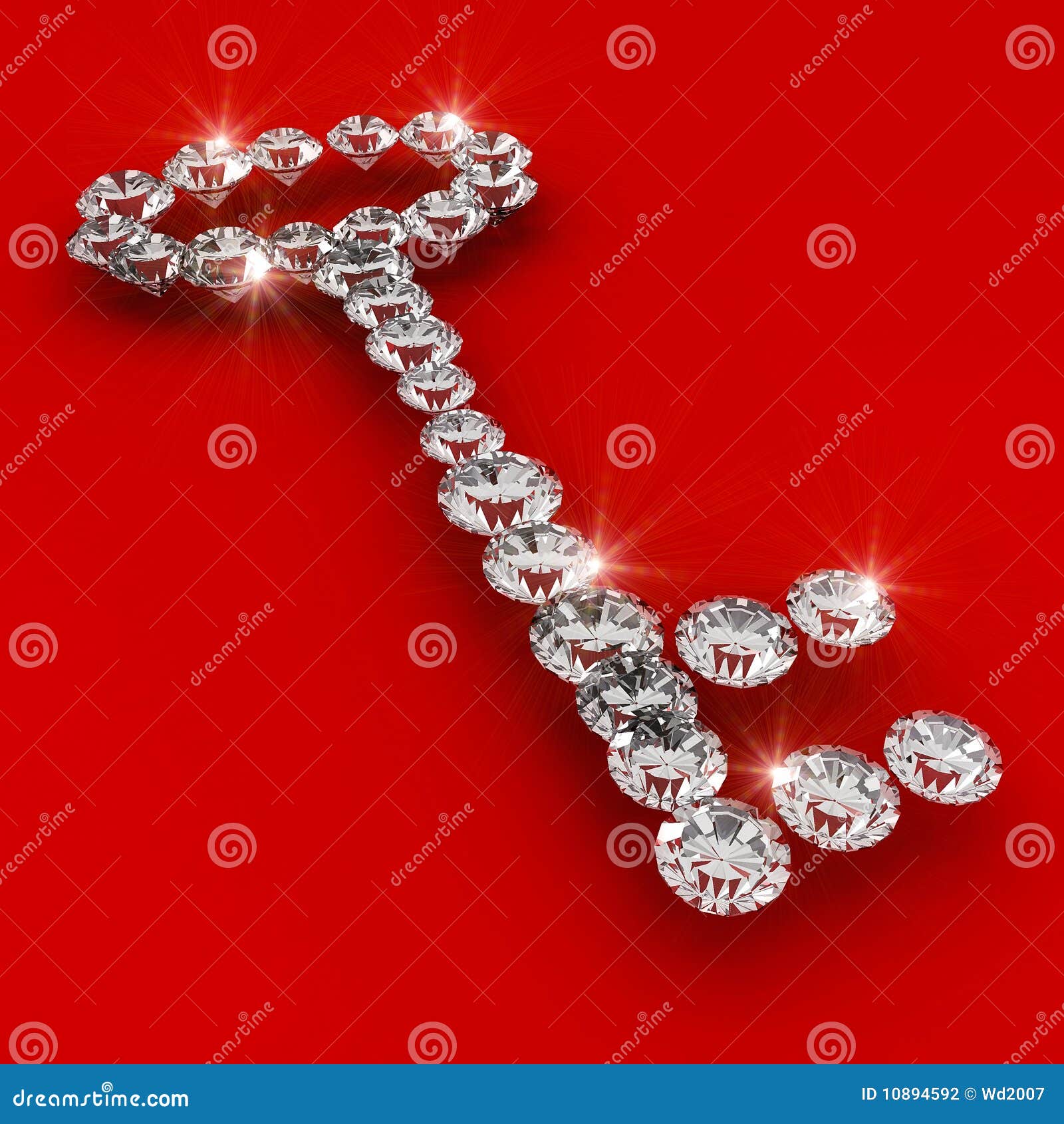 Key Shape 3d Diamond Art Illustration Stock Illustration - Illustration ...