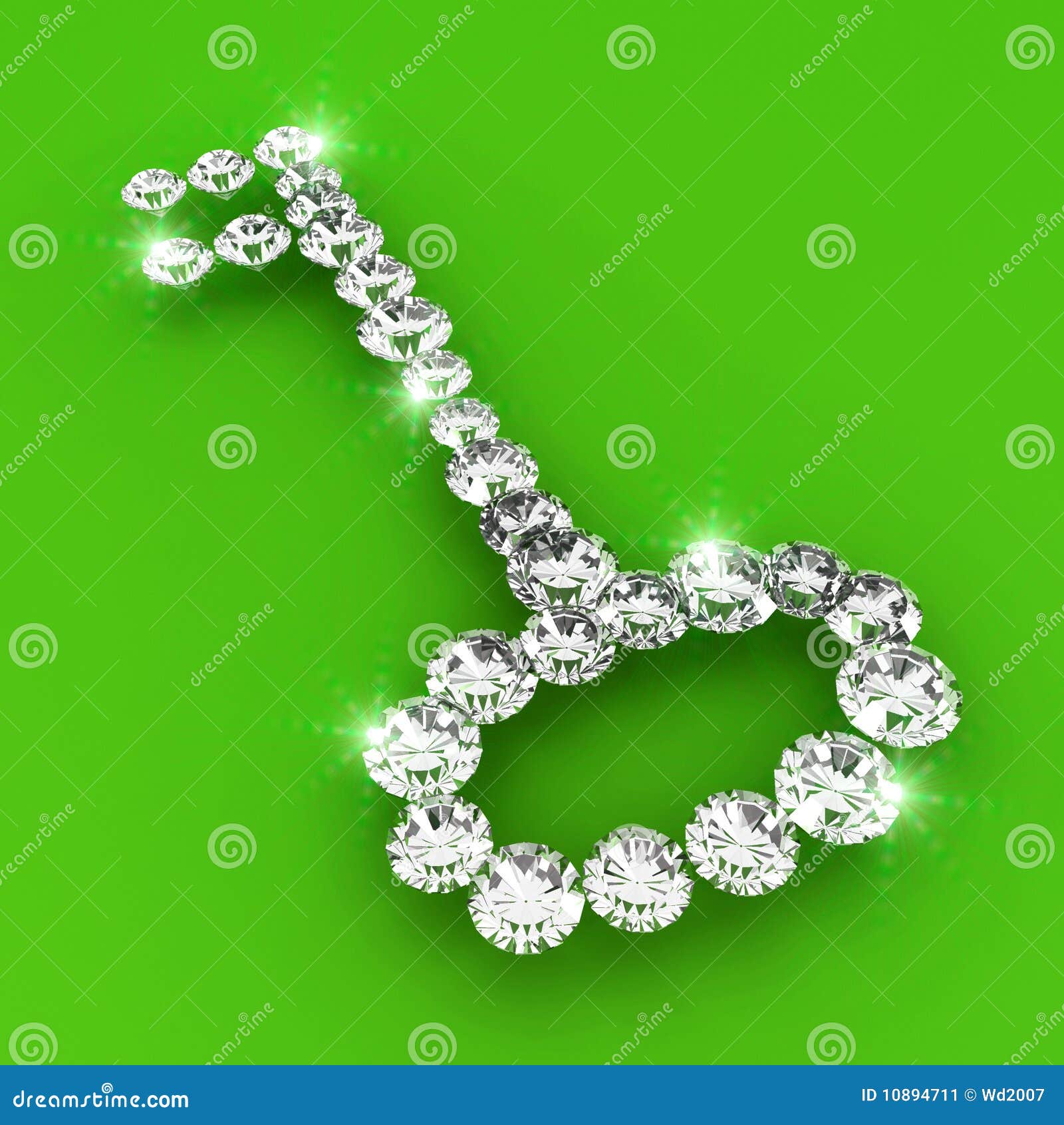 Key Shape 3d Diamond Art Illustration Stock Illustration - Illustration ...