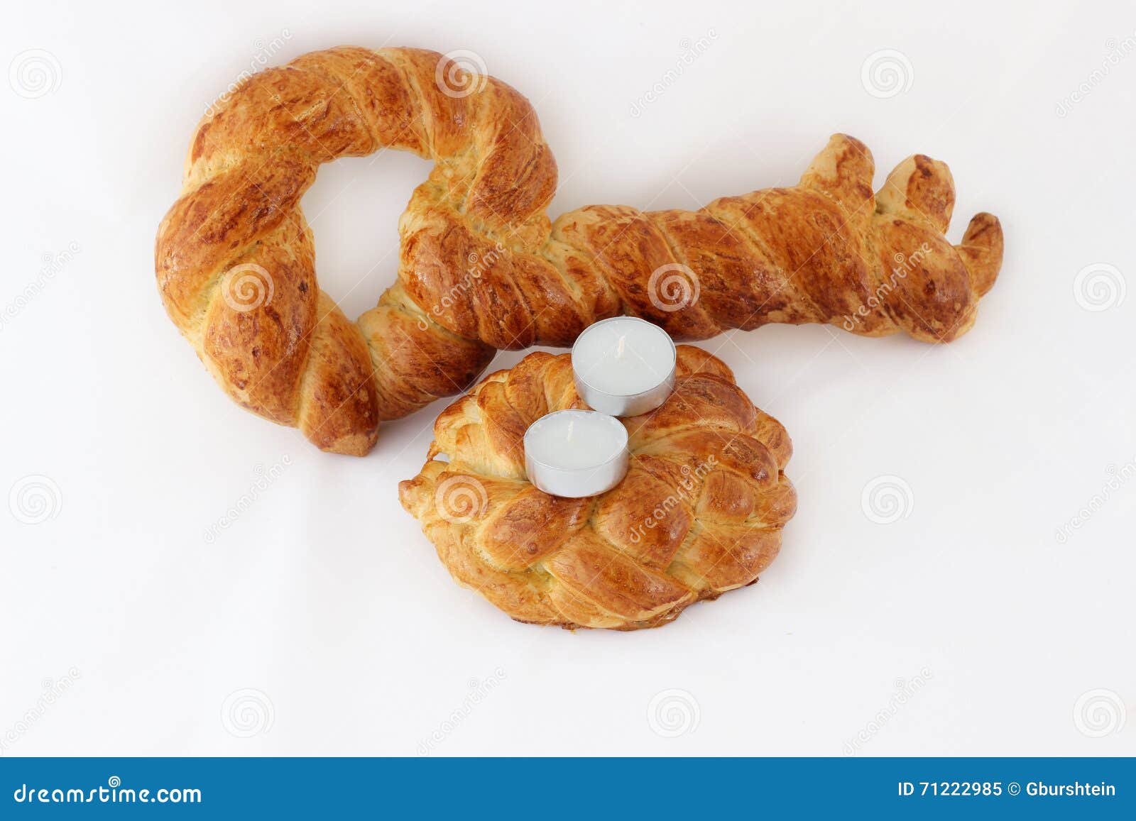 Key Shape Challah Bread with Candles Stock Image - Image of religious ...