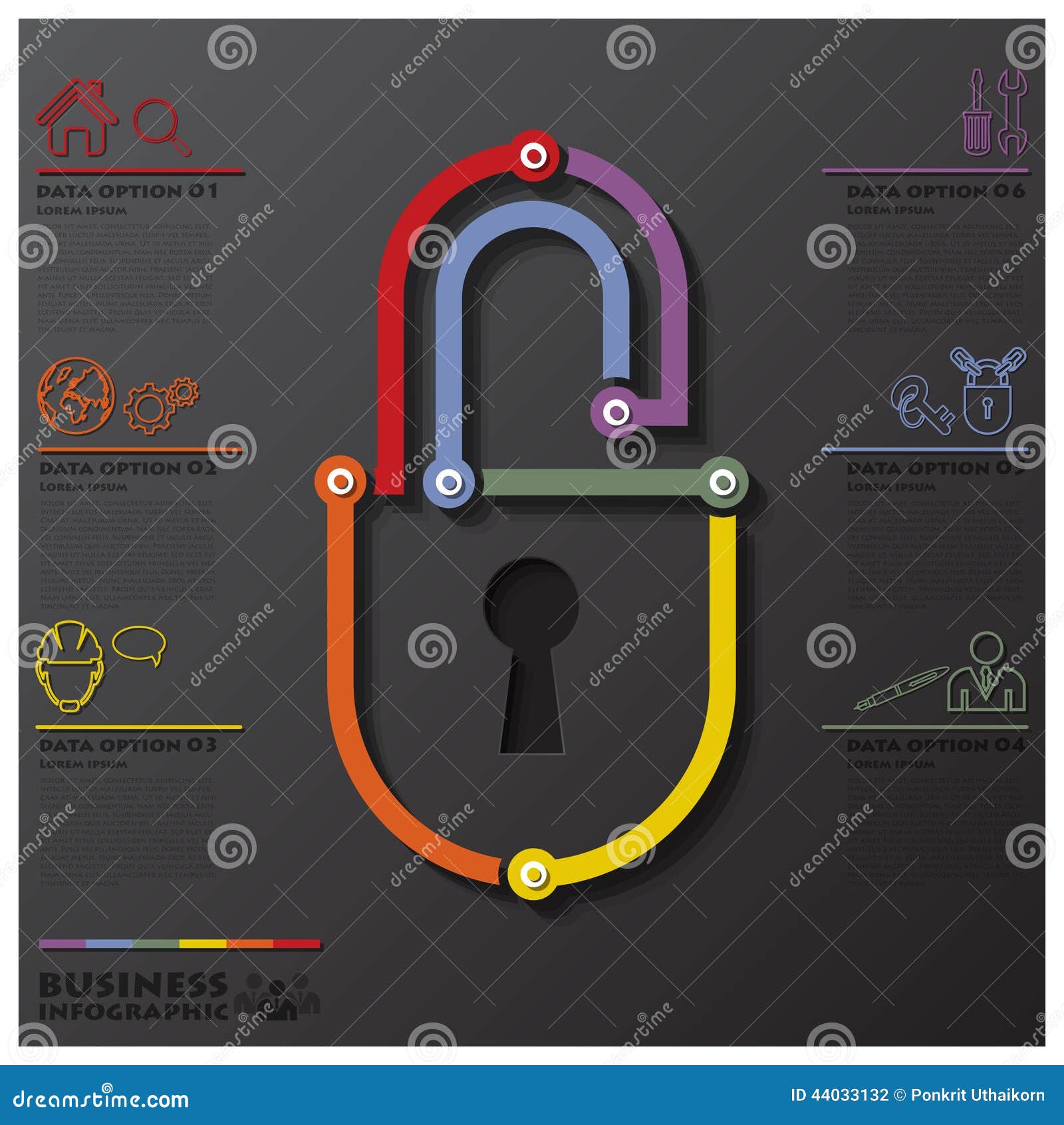 Key Shape Connection Timeline Business Infographic Stock Vector ...