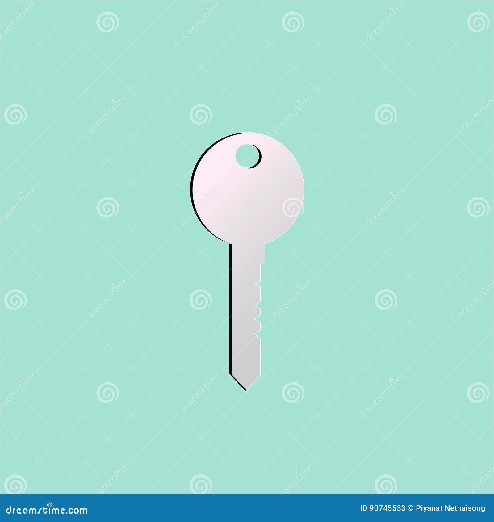 Key Shape with Paper Cut Style on Solid Color. Stock Vector ...