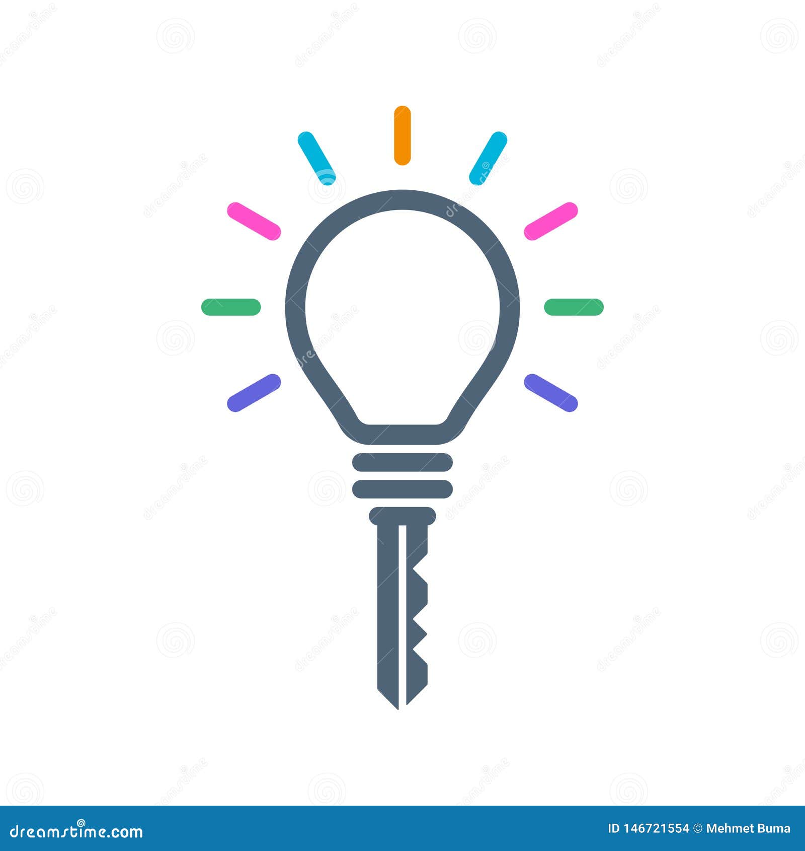 Key shaped bulb icon stock illustration. Illustration of icon - 146721554