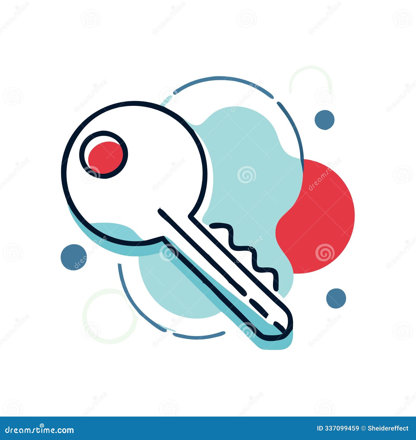 A Key is Shown in a Blue and Red Color Scheme Stock Illustration ...