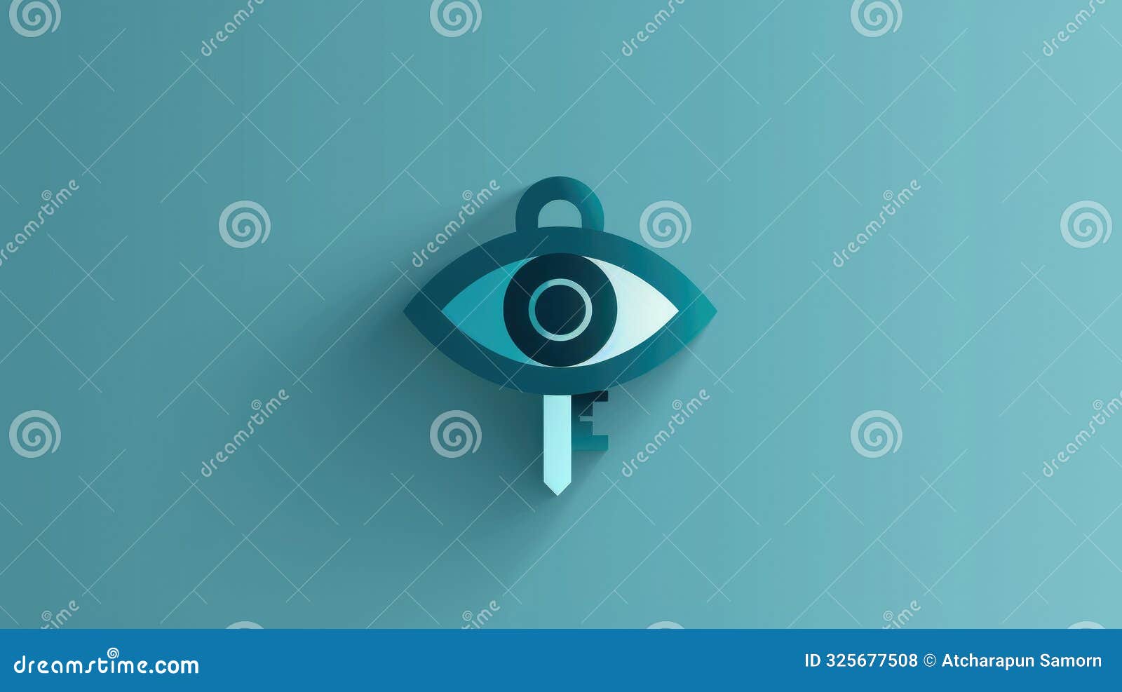 A Key is Shown with an Eye on it Stock Illustration - Illustration of ...