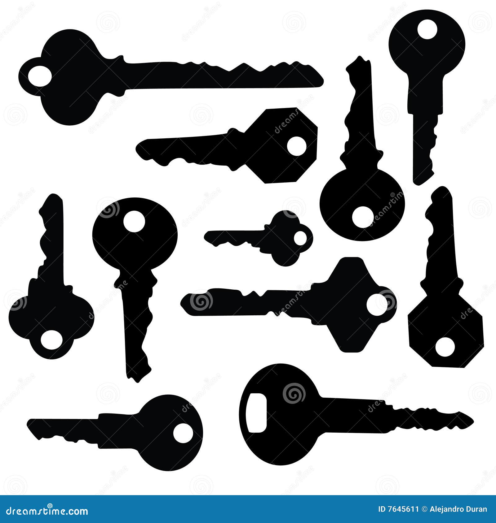 Key silhouette stock vector. Illustration of room, safety - 7645611