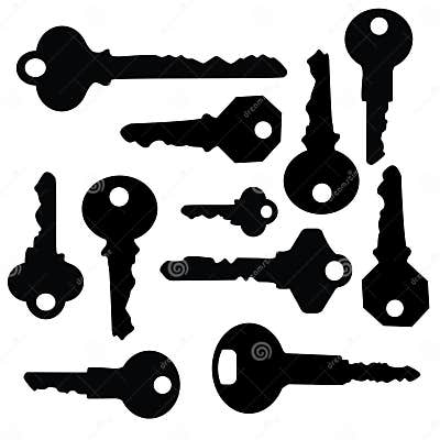 Key silhouette stock vector. Illustration of room, safety - 7645611