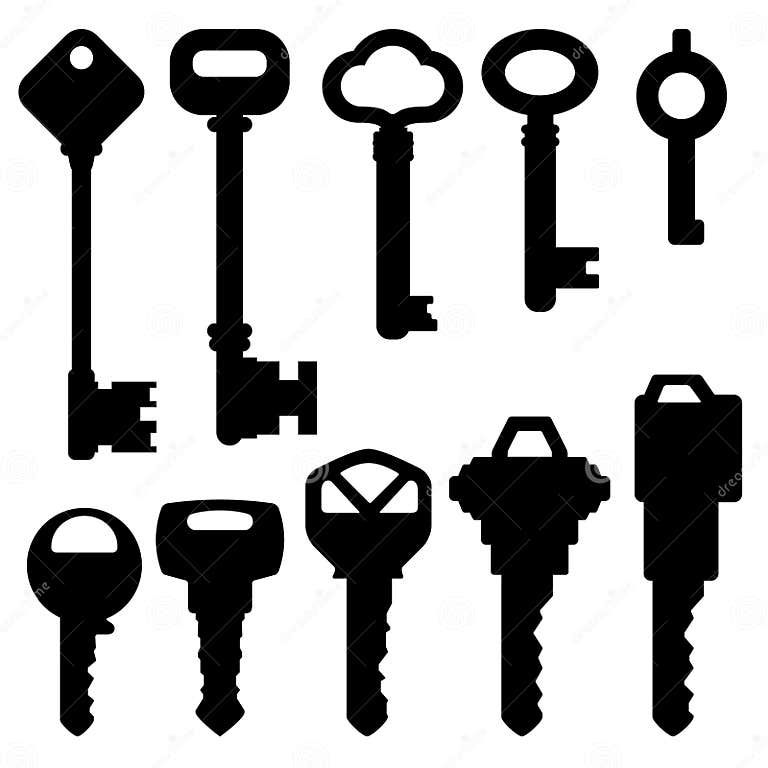 Key Silhouettes stock vector. Illustration of background - 18986912