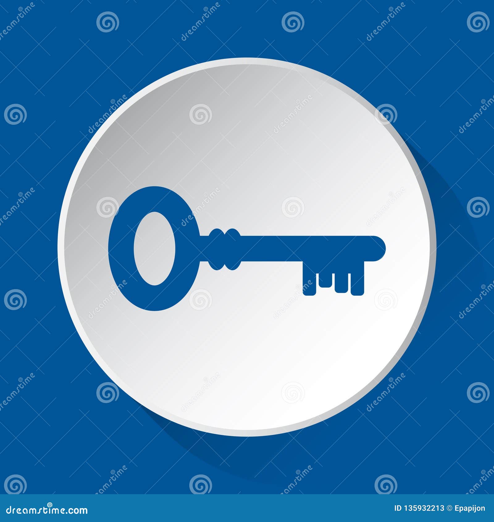 Key, Simple Blue Icon on White Button Stock Vector - Illustration of ...