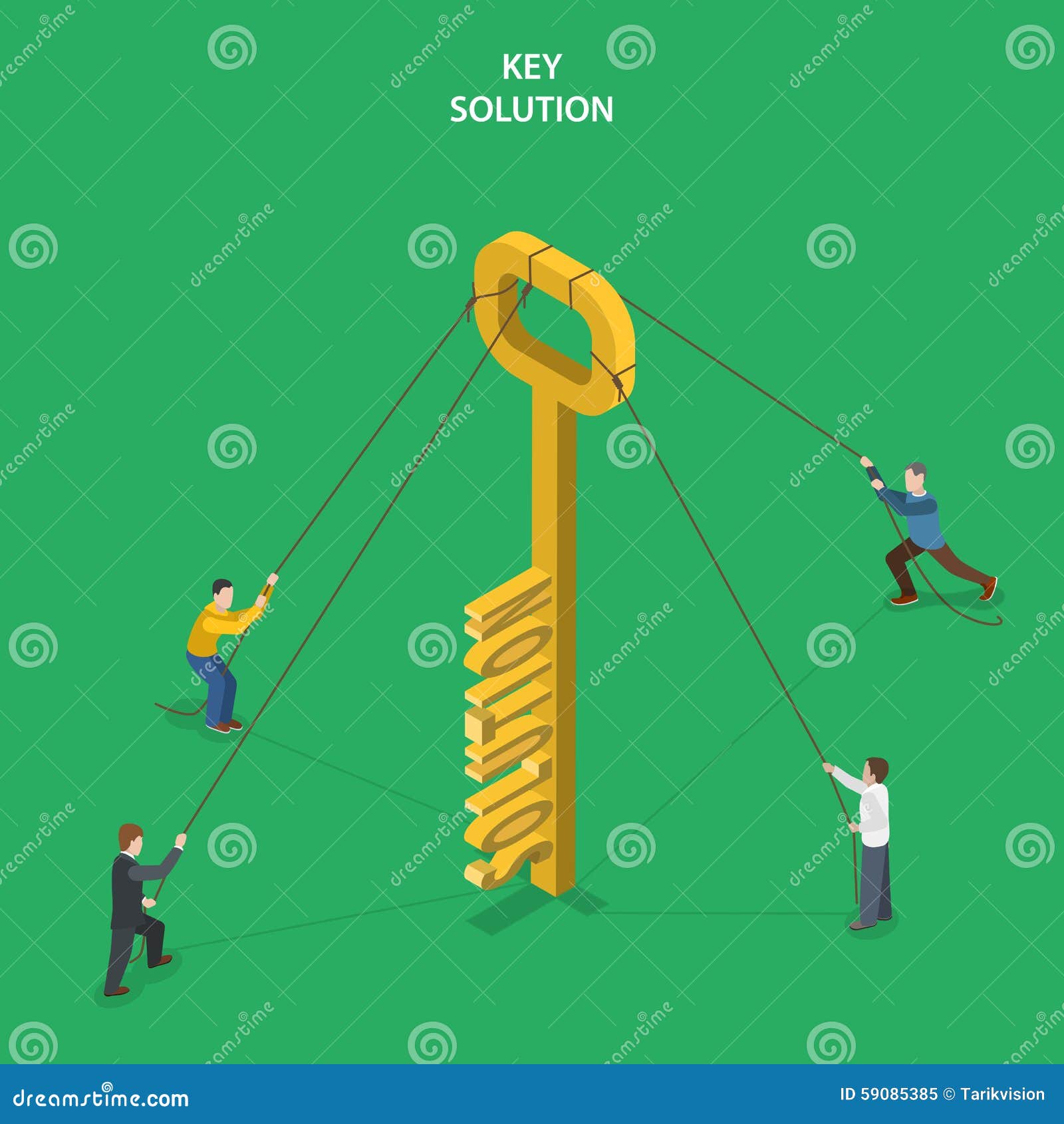 Key Solution Isometric Flat Vector Concept. Stock Vector - Illustration ...