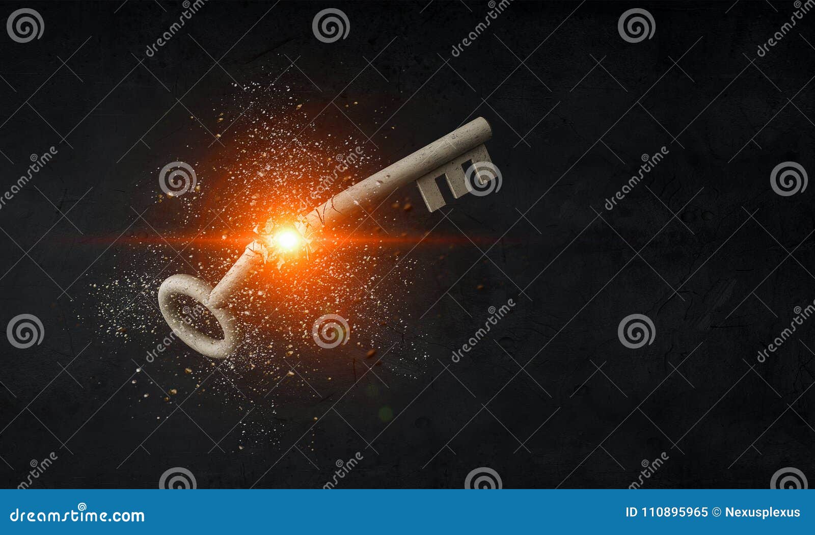 Cracked Stone Key. Mixed Media Stock Illustration - Illustration of ...