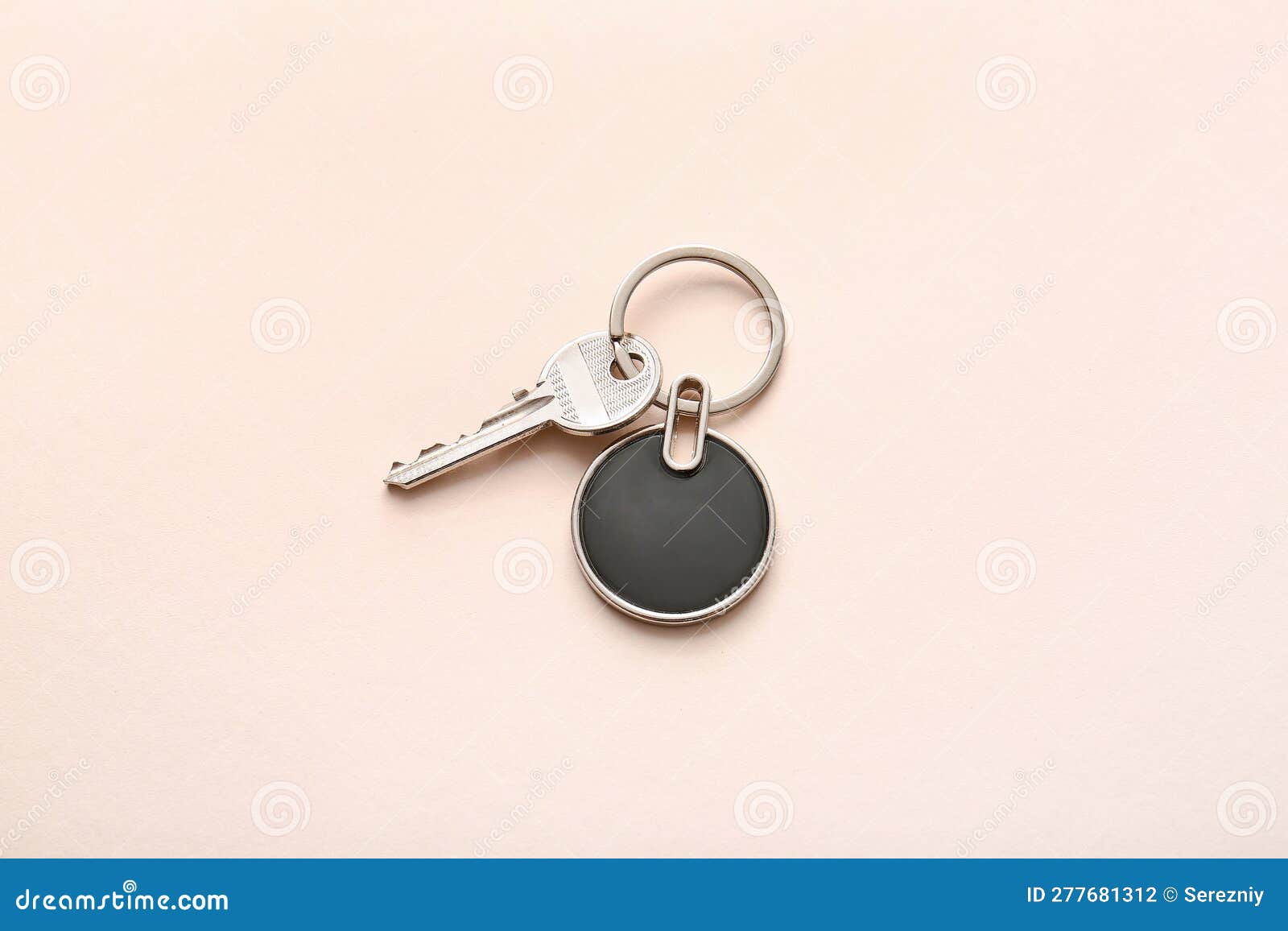 Key with Stylish Keychain on Light Background Stock Photo - Image of ...