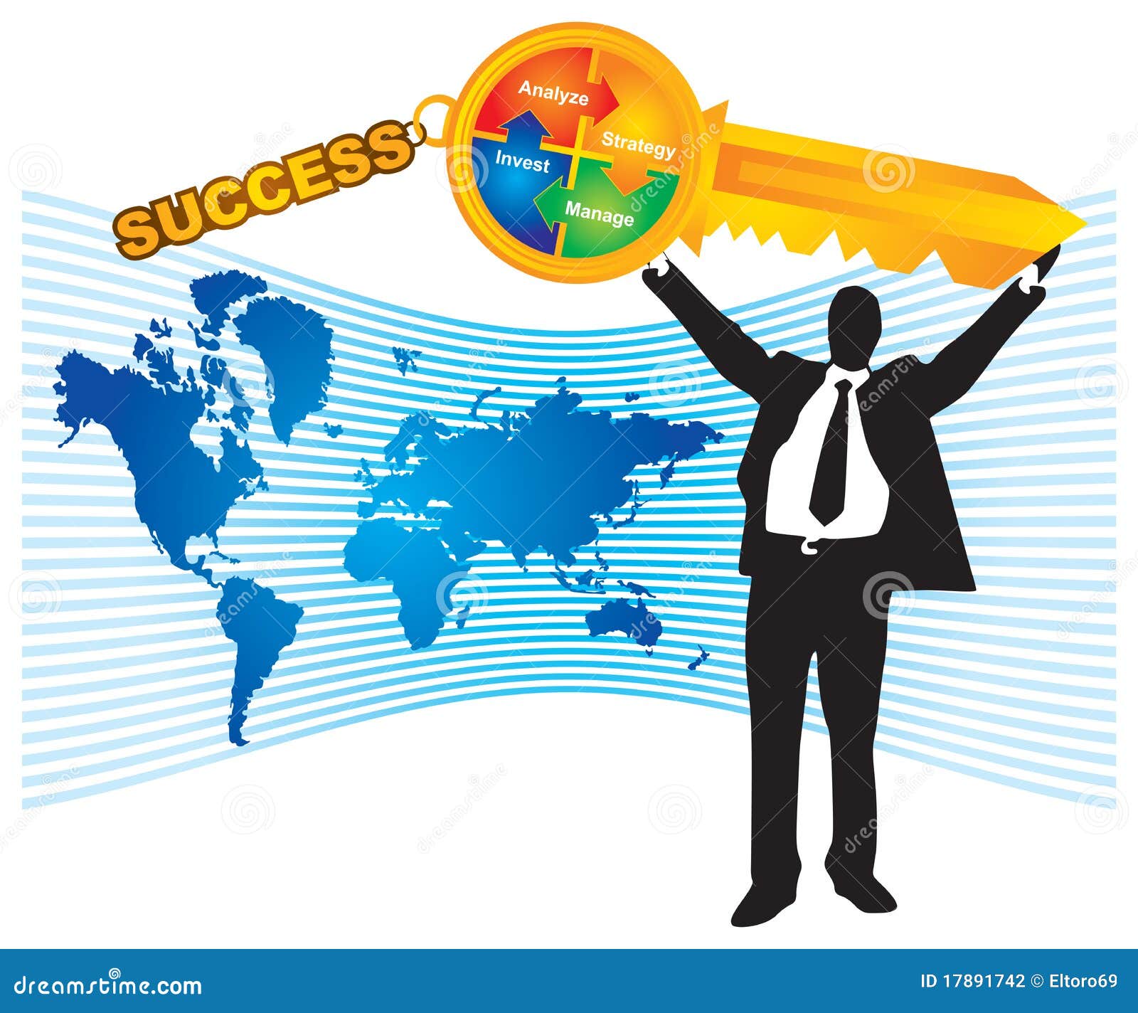 Key of success stock vector. Illustration of choice, marketing - 17891742