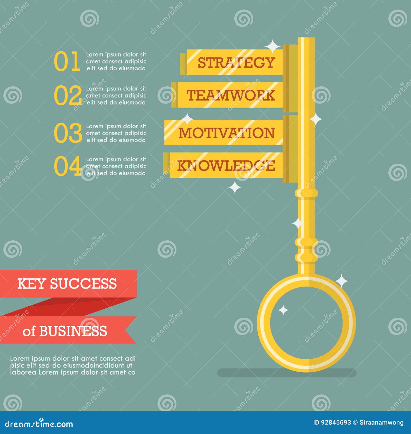 Key Success of Business Infographic Stock Vector - Illustration of home ...