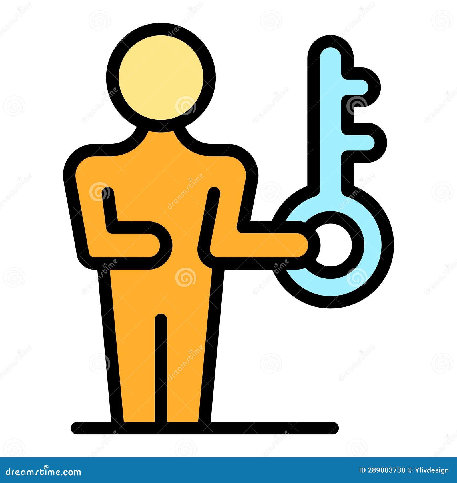 Key Success Icon Vector Flat Stock Vector - Illustration of outline ...