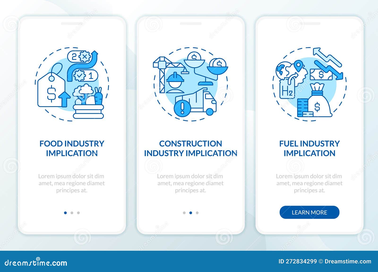 Key Supply Chain Strategy Blue Onboarding Mobile App Screen Stock ...