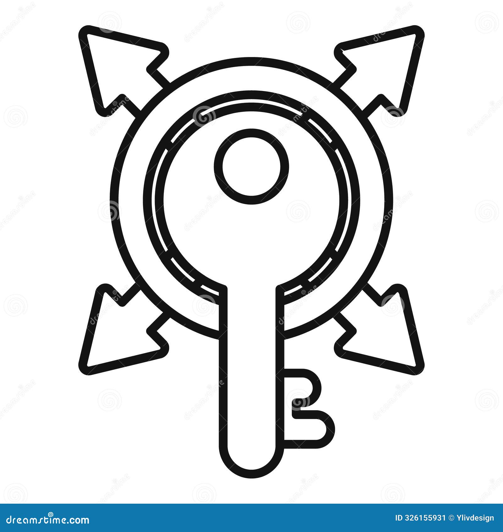 Key Surrounded by Arrows Representing Access and Multidirectional ...